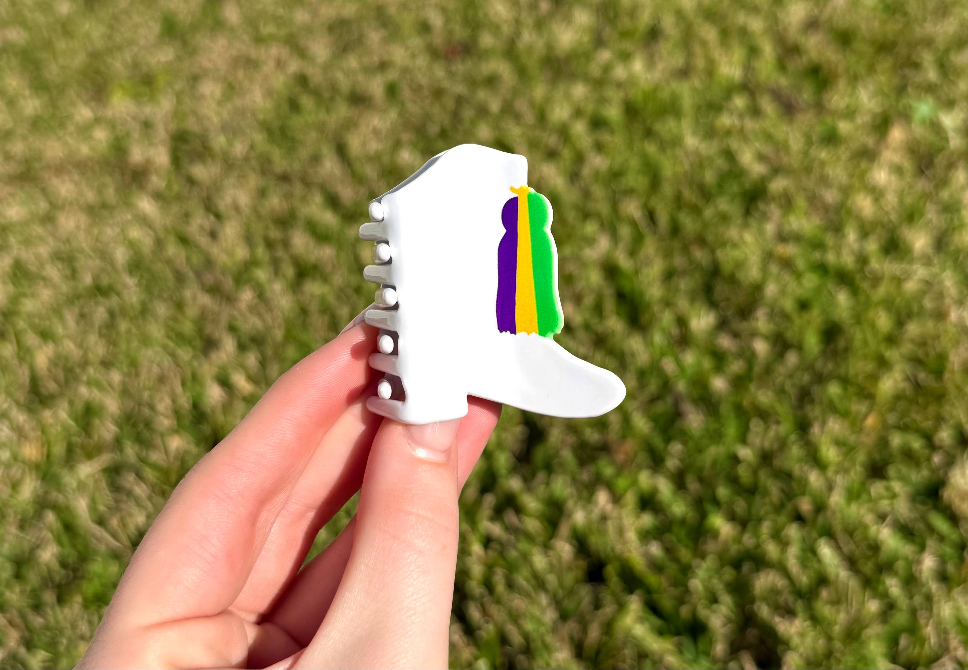La Luna Belle Mini Mardi Gras Boot Claw Clip